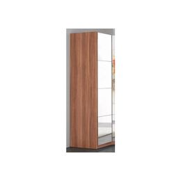 Kleiderschrank Priess "Malaga" Schränke Gr. B/H/T: 48cm x 193cm x 54cm,, braun (nussbaumfarben) mit Spiegelfront