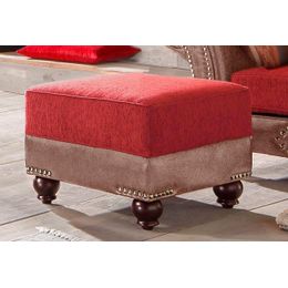 Hocker Home Affaire "King George" Gr. B/H: 59 cm x 46 cm, Vintage-Chenille, braun (braun, rot) Home Affaire