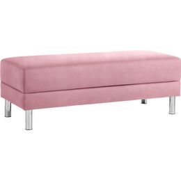 Hocker Max Winzer "Just Fresh" Gr. B/H/T: 135 cm x 47 cm x 56 cm, Samtvelours 20442, rosa (rosé) Hocker mit Stauraum Polsterhocker