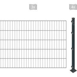 Arvotec Einstabmattenzaun "ESSENTIAL 100 zum Einbetonieren" Zaunelemente Zaunhöhe 100 cm, Zaunlänge 2 - 60 m Gr. H/L: 100cm x 6 m, Pfosten: 4 St., grau (anthrazit)