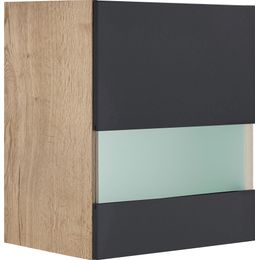 Glashängeschrank Optifit "Roth" Schränke Gr. B/H/T: 50 cm x 57,6 cm x 34,6 cm, 1 St., Komplettausführung, schwarz (anthrazit, wildeichefarben) Breite 50 cm