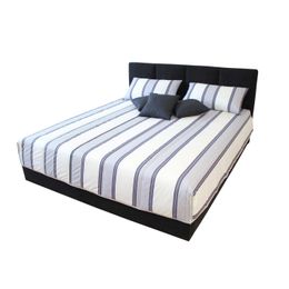 Polsterbett, schwarz, B:130cm L:210cm, Bezug Bett: Microfaser (100% Polyester);Bonnell-Federkernmatratze: 51% Polypropylen, 39% Polyester und 10% Baumwolle;Kaltschaummatratze: 100% Polyester, Bezug abnehm- und waschbar bis 60C, Westfalia Schlafkomfort, Betten, mit Bettkasten