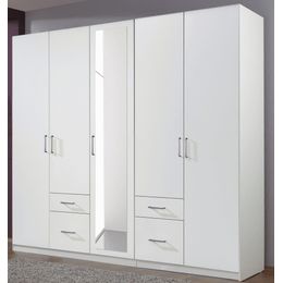 Kleiderschrank wimex "Freiburg" Schränke Gr. B/H/T: 225 cm x 210 cm x 58 cm, 5 St., weiß (weiß uni) Kleiderschrank Drehtürenschrank Schränke