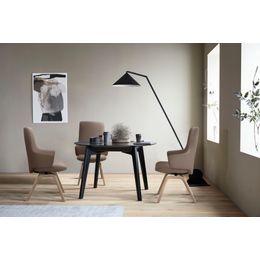 Polsterstuhl stressless "Laurel", braun (mole batick, schwarz), B:58cm H:105cm T:60cm, Leder BATICK: BATICK ist ein leicht korrigiertes, durchgefärbtes und genarbtes Möbelleder, bei dem die meisten Unebenheiten und Spuren in der Regel entfernt wurden., Stühle, High Back mit Armlehne, Größe L, mit schräggestellten Beinen