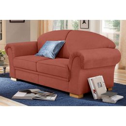 2-Sitzer Home Affaire "Amrum", orange (terra), B:194cm H:91cm T:92cm, Chenille (90% Polyester, 10% Polyacryl), Sofas, mit Federkern