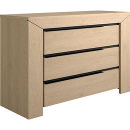 Kombikommode GAMI "Kommode 3 Schubladen" Sideboards Gr. B/H/T: 123 cm x 80 cm x 45 cm, 3 St., braun (kastanie natur) In 2 Farben erhältlich