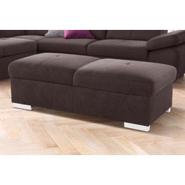 Hocker exxpo - SOFA FASHION "Spring" Gr. B/H/T: 140 cm x 44 cm x 67 cm, Struktur, Hocker, braun (mocca) Polsterhocker