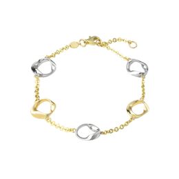 Goldarmband Amor "2014468" Armbänder Gr. Gelbgold 375, silberfarben (gelbgoldfarben, silberfarben) Damen