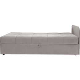 Schlafsofa Alina "Marla", grau (hellgrau eqe 29), B:205cm H:73cm T:91cm, Chenille EQE (100% Polyester), Sofas, Schlafsofa, inkl. Stauraum, Armlehne wahlweise links ode rechts