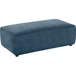 Hocker W.Schillig "around-the-block" Gr. B/H/T: 120cm x 39cm x 60cm, Longlife Xtra-Leder Z69, blau (ocean blue z69) mit eleganter Biese