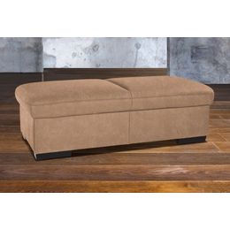 Hocker exxpo - SOFA FASHION "Salerno" Gr. B/H/T: 140 cm x 46 cm x 67 cm, Microfaser PRIMABELLE, braun (cappuccino) Polsterhocker Hocker