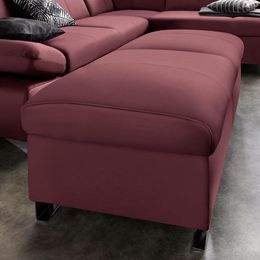 Hocker exxpo - SOFA FASHION "Happy" Gr. B/H/T: 140 cm x 44 cm x 67 cm, Naturleder MADRAS-Kunstleder SOFTLUX, rot (bordeaux) Polsterhocker Hocker