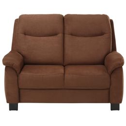 2-Sitzer Home Affaire "Boccaccio", braun, B:143cm H:104cm T:96cm, Luxus-Microfaser Vintageoptik(100% Polyester);Struktur weich (90% Polyester / 10% Polyamid);Luxus-Microfaser (100% Polyester), Sofas, mit Federkern, incl. Kopfteilverstellung