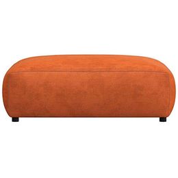 Pouf FLEXLUX "Lucera" Poufs Gr. B/H/T: 104 cm x 41 cm x 82 cm, Struktur, orange (burned orange) modern & anschmiegsam, Kaltschaum, Stahl-Wellenunterfederung