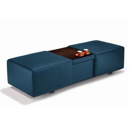 Hocker W.Schillig "taboo", blau (ocean blau z69), B:130cm H:41cm T:64cm, Flachgewebe S22 (100% Polyester), Stoff S37 (100% Polyester): Luxus-Microfaser in Lederoptik, Longlife Xtra-Leder Z59: Glattleder mit modischer Prägung. Hautstärke 0, 9 - 1, 1 mm, Longlife Xtra-Leder Z69: Das feinnarbige, gedeckte Softleder Z69 besticht durch seine außergewöhnliche Weichheit im trendigen u00bbVintage-Looku00a