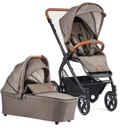 Kombi-Kinderwagen Gesslein "FX4 Soft+ mit Aufsatz Style, taube/cognac" braun (taube, cognac) Baby Kinderwagen mit Babywanne C3 und Babyschalenadapter