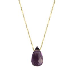 Kette mit Anhänger Celesta "375 Gelbgold Amethyst" Halsketten Gr. 42 + 3cm, Gold, Länge: 45 cm Breite: 6.0 mm, gelb Damen