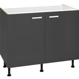 Spülenschrank Optifit "Parma" Schränke Gr. B/H/T: 100 cm x 87 cm x 58,4 cm, 2 St., Komplettausführung, grau (anthrazit) Breite 100 cm