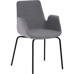 mayer Sitzmöbel Bürostuhl MAYER SITZMÖBEL "Sessel myHELIOS", grau (grau, schwarz), B:58cm H:86cm T:59cm, Metall, Polyester, Stühle, Esszimmerstuhl