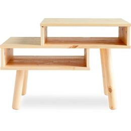 Couchtisch Karup Design "Hako" Tische Gr. B/H/T: 40 cm x 45 cm x 65 cm, braun (holzfarben) Vierbeiniger Couchtisch mit zwei Stauräumen