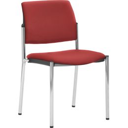 mayer Sitzmöbel Besucherstuhl MAYER SITZMÖBEL "2518", rot (kirschrot, chrom), B:49cm H:83cm T:56cm, Stühle, stapelbar bis 6 Stück