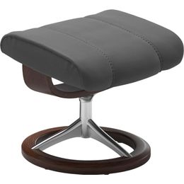 Fußhocker stressless "Consul" Hocker Gr. B/H/T: 54 cm x 41 cm x 39 cm, Leder BATICK, Signature Base Braun, grau (grey batick) mit Signature Base, Gestell Braun