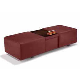 Hocker W.Schillig "taboo", rot (marsala s37), B:130cm H:41cm T:64cm, Flachgewebe S22 (100% Polyester), Stoff S37 (100% Polyester): Luxus-Microfaser in Lederoptik, Longlife Xtra-Leder Z59: Glattleder mit modischer Prägung. Hautstärke 0, 9 - 1, 1 mm, Longlife Xtra-Leder Z69: Das feinnarbige, gedeckte Softleder Z69 besticht durch seine außergewöhnliche Weichheit im trendigen u00bbVintage-Looku00ab, H