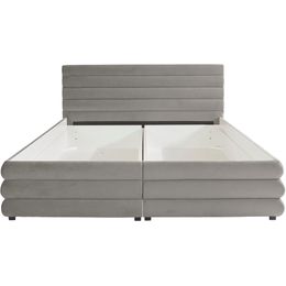 Polsterbett "Maylis", grau, B:212cm L:211cm, 100% Polyester, LeGer Home by Lena Gercke, Betten, Polsterbett ohne Bettkasten Polsterbett, wahlweise mit und ohne Matratze und Lattenrost, auch in 200cm Breite