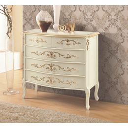 Kommode Home Affaire "Kommode Capri", beige (elfenbein), B:87cm H:83cm T:38cm, Holz teilmassiv, Sideboards, Schubladenkommode, Breite 87 cm