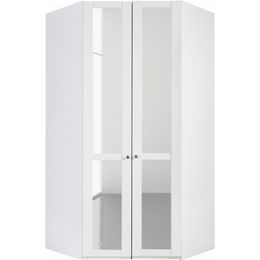 Eckkleiderschrank wimex "New York", weiß, B:90cm H:208cm T:56cm, Schränke, mit Spiegel