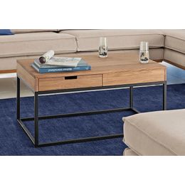 Guido Maria Kretschmer Home & Living Couchtisch GUIDO MARIA KRETSCHMER HOME & LIVING "Rava" Tische Gr. B/H/T: 90cm x 45cm x 60cm, beige (natur + schwarz) Couchtisch Holz-Couchtische Eckige Couchtische in 2 Größen, aus massiver Eiche