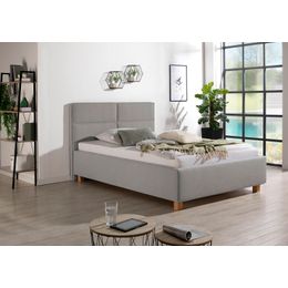 Polsterbett Maintal, grau, B:153cm, Betten, Polsterbett ohne Bettkasten Polsterbett, inklusive Bettkasten
