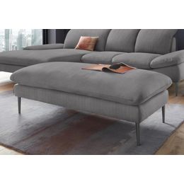 Hocker W.Schillig "enjoy&MORE", grau (dolphin r66), B:151cm H:45cm T:71cm, Chenille-Flachgewebe R66 (85% Polyester, 15% Nylon), Longlife Xtra-Leder Z59: Glattleder mit modischer Prägung. Hautstärke 0, 9 - 1, 1 mm, Stoff S37 (100% Polyester), Hocker, Füße schwarz pulverbeschichtet, Breite 151 cm