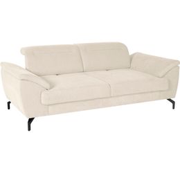 Sit & More 2,5-Sitzer SIT & MORE "Percy", beige (creme), B:207cm H:80cm T:112cm, Sofas, 15 cm Fu&szlig;h&ouml;he, Sitztiefenverstellung, wahlweise Kopfteilverstellung