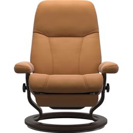Relaxsessel stressless "Consul", braun (new caramel), B:85cm H:100cm T:77cm, Leder BATICK: BATICK ist ein leicht korrigiertes, durchgef&auml;rbtes und genarbtes M&ouml;belleder, bei dem die meisten Unebenheiten und Spuren in der Regel entfernt wurden.;Leder PALOMA: PALOMA ist ein durchgef&auml;rbtes Semianilin-M&ouml;belleder mit nat&uuml;rlicher Narbung.;ROHLEDER Stoff Q2 FARON: Ein fester zuverl&auml;ssiger Boucl&eacute; mit einem 
