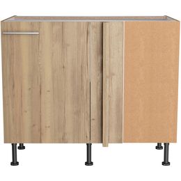 Eckunterschrank Optifit "Klara", braun (wildeiche), B:100cm H:87cm T:58,4cm, Spanplatte, Schränke, Breite 100 x 65 cm