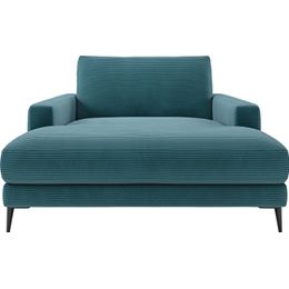 Chaiselongue Inosign "Downtown Loungemöbel zum Relaxen, B/T/H: 132/170/84 cm", blau (petrol), B:132cm H:84cm T:170cm, 88% Polyester, 12% Polyacryl, Sofas, auch in Bouclé, Cord und Easy care - leicht mir Wasser zu reinigen