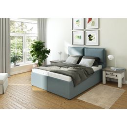 Polsterbett Maintal "Lyara", blau (petrol), B:167cm, Struktur fein (100% Polyester), Betten, wahlweise ohne Matratze oder mit 3 Matratzenarten zur Auswahl