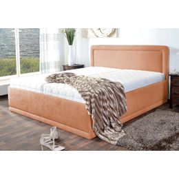 Polsterbett, orange (terrakotta), B:110cm L:212cm, Bezug Bett: Microfaser (100% Polyester);Bonnell-Federkernmatratze: Frottee (100% Polyester);Kaltschaummatratze: 100% Polyester, Bezug abnehm- und waschbar bis 60C, Westfalia Schlafkomfort, Betten, inkl. Bettkasten bei Ausführung mit Matratze