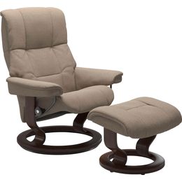 Fußhocker stressless "Mayfair" Hocker Gr. B/H/T: 55cm x 38cm x 39cm, ROHLEDER Stoff Q2 FARON, Classic Base Braun, beige (beige q2 faron) mit Classic Base, Gestell Braun