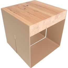 Beistelltisch WK Wohnen "9300" Tische Gr. B/H/T: 40 cm x 40 cm x 39 cm, braun (cappuccino) Platte aus Eiche, individuell drehbar, Maße (BTH): 404040 cm