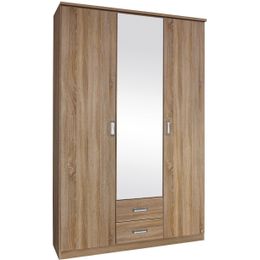 Kleiderschrank Rauch "Gandra" Schränke Gr. B/H/T: 136 cm x 212 cm x 54 cm, 3 St., beige (struktureichefarben hell uni)