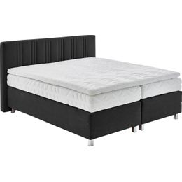 Boxspringbett, schwarz, B:195cm L:210cm, Bezug: 100% Polyester;Polsterung: 100% Polyester, Westfalia Schlafkomfort, Komplettbetten, Boxspringbett, wahlweise mit Bettkasten und Topper