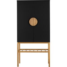 Highboard Tenzo "SCOOP" Sideboards Gr. B/H/T: 80 cm x 162 cm x 37 cm, schwarz (shadow black)