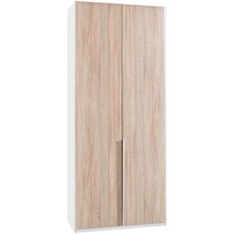 Kleiderschrank wimex "New York" Schränke Gr. B/H/T: 90 cm x 208 cm x 58 cm, 2 St., weiß (weiß, front struktureichefarben hell) in vielen Breiten, 208 oder 236cm hoch