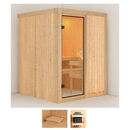 Karibu Sauna "Milaja" Saunen ohne Ofen beige (naturbelassen)