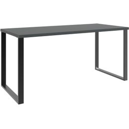 Schreibtisch wimex "Home Desk" Tische Gr. B/H/T: 159cm x 75cm x 70cm, grau (schwarz/gra + schwarz graphit) Mit Metallkufen, in 3 Breiten