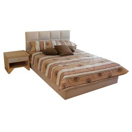 Polsterbett, beige, B:212cm L:210cm, Bezug Bett: Microfaser (100% Polyester);Bonnell-Federkernmatratze: 51% Polypropylen, 39% Polyester, 10% Baumwolle;Kaltschaummatratze: 100% Polyester, Bezug abnehm- und waschbar bis 60C, Westfalia Schlafkomfort, Betten, mit Bettkasten
