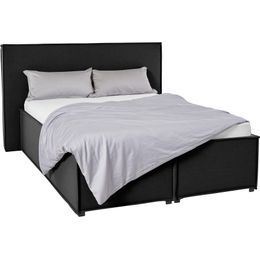 Polsterbett "Isaline", grau (anthrazit), B:173cm L:213cm, 100% Polyester, LeGer Home by Lena Gercke, Betten, Polsterbett ohne Bettkasten Polsterbett, wahlweise ohne Matratze oder mit 3 Matratzenarten, Kopfteilhöhe 107 cm
