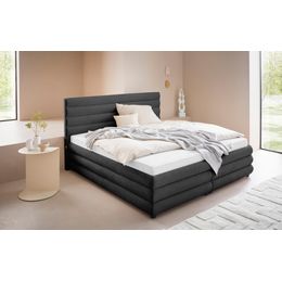 Polsterbett "Maylis", grau (anthrazit), B:192cm L:211cm, 100% Polyester, LeGer Home by Lena Gercke, Betten, Polsterbett ohne Bettkasten Polsterbett, wahlweise mit und ohne Matratze und Lattenrost, auch in 200cm Breite